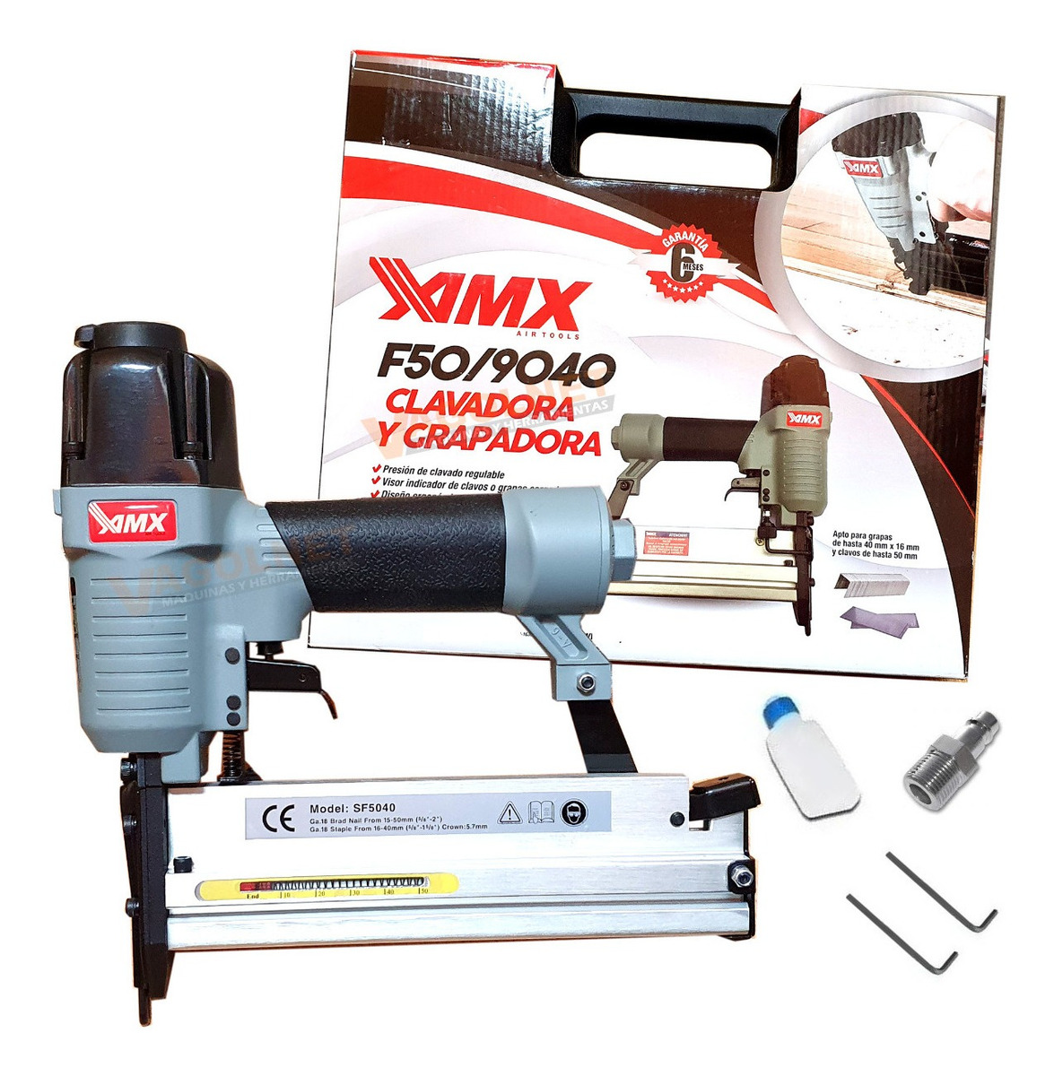Clavadora Engrampadora Neumatica 2 En 1 F50/9040 Airmax - Aserradero Vagol